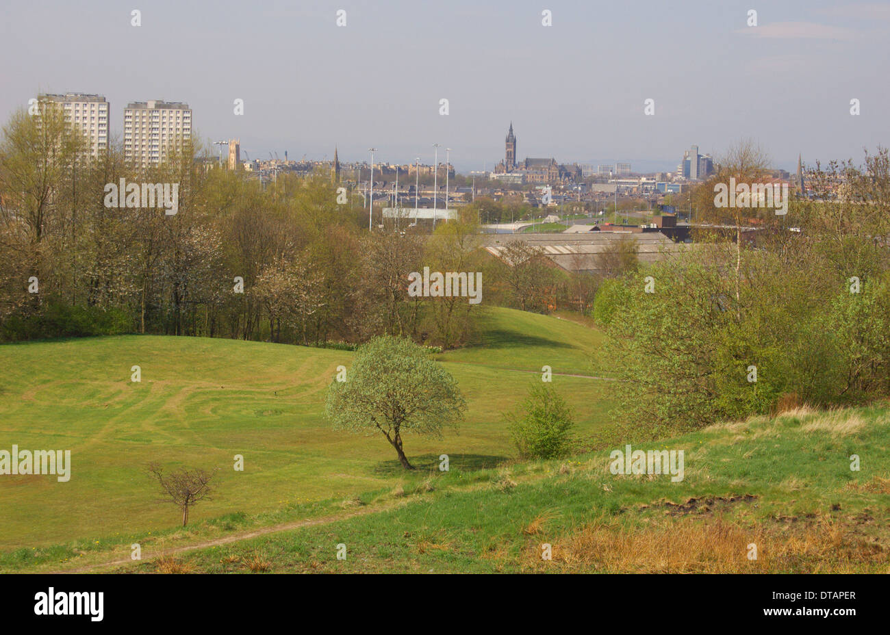 View of the city from Sighthill Park in Glasgow, Scotland Stock Photo ...