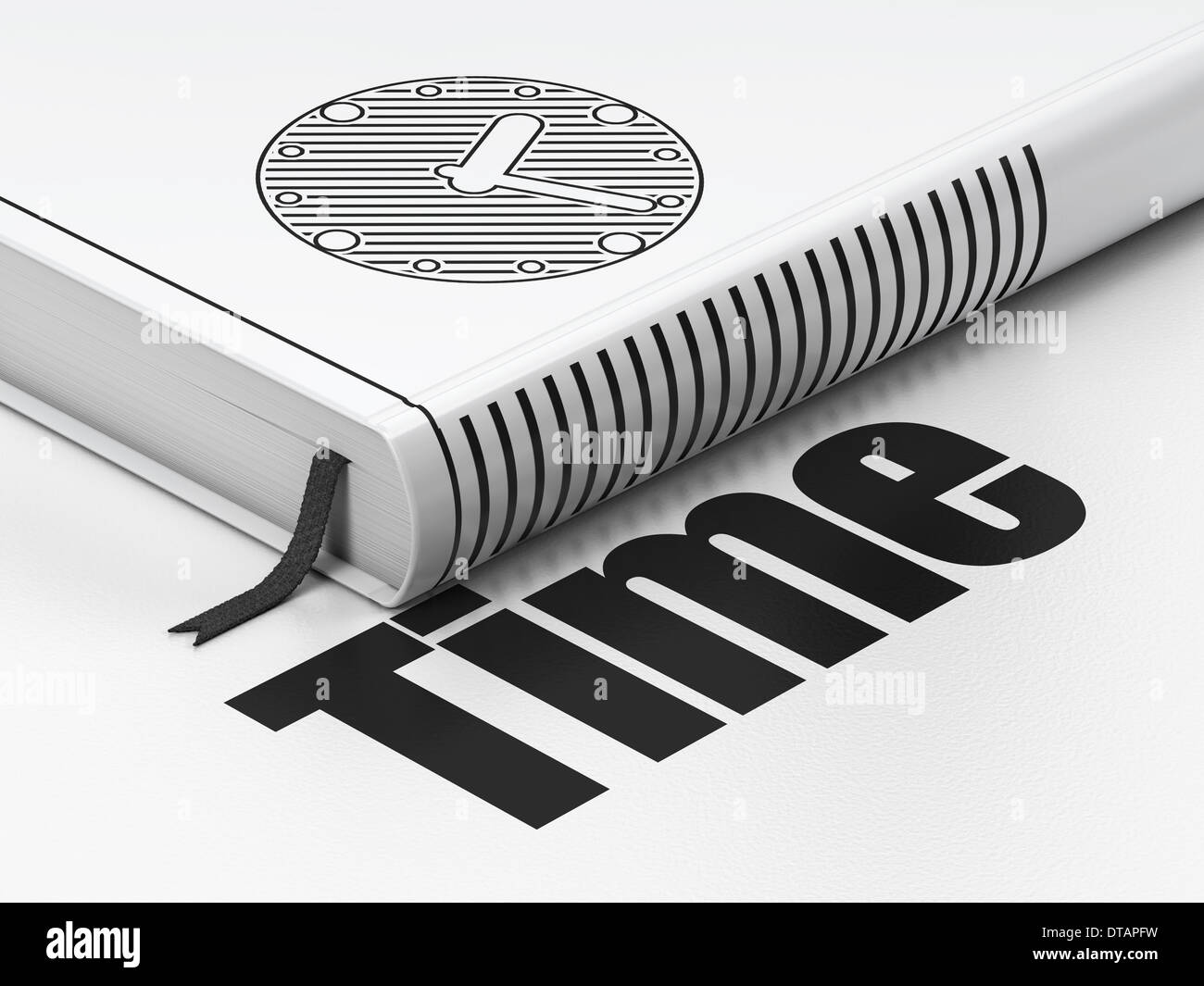 Book Clock, Time on white background Stock Photo - Alamy