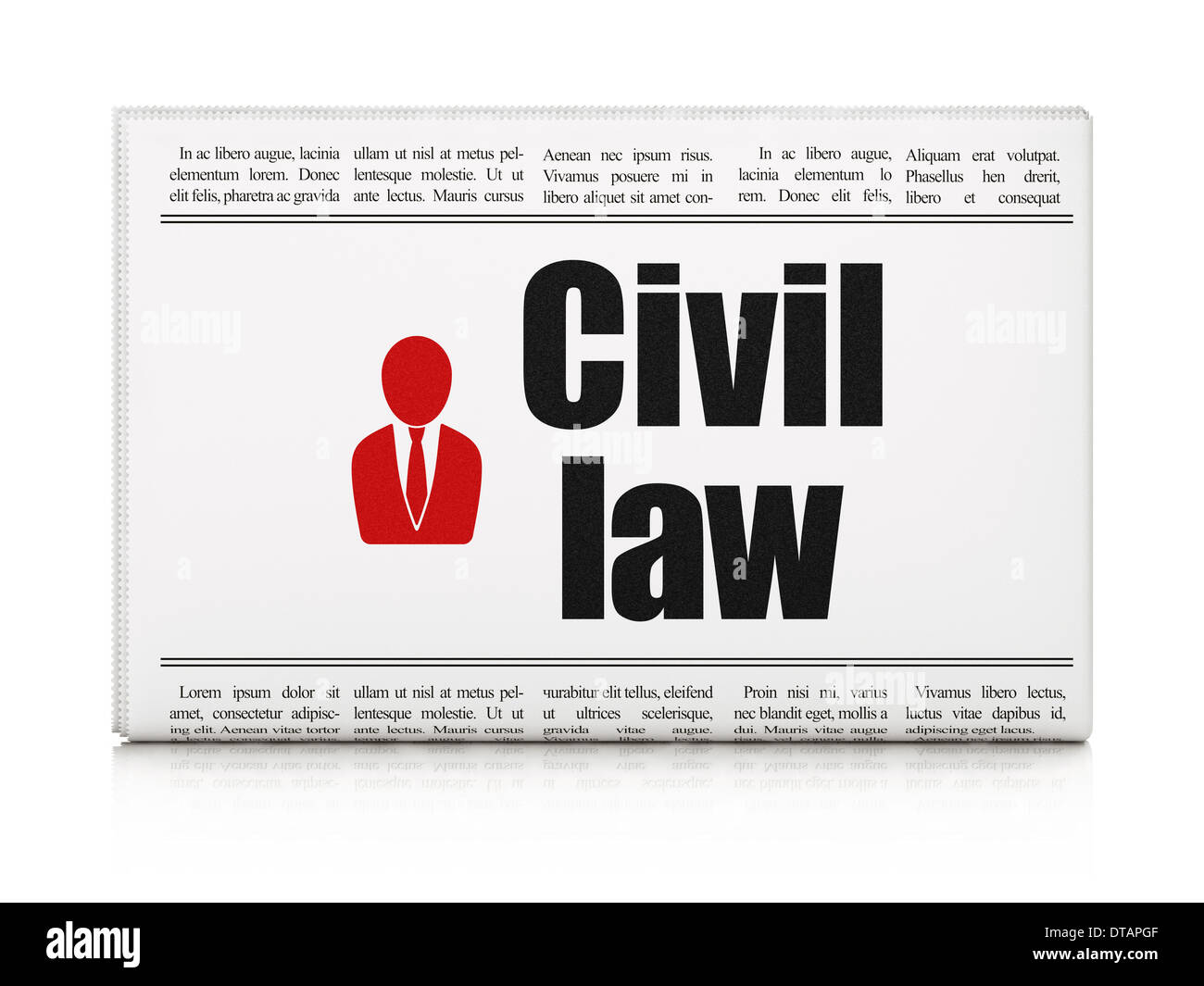 Newspaper with Civil Law and Business Man Stock Photo - Alamy