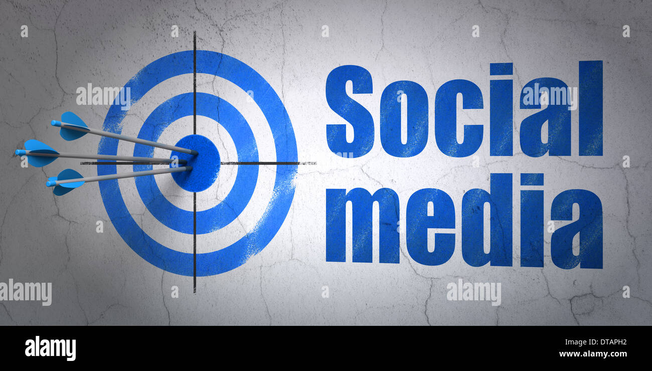 Target and Social Media on wall background Stock Photo - Alamy