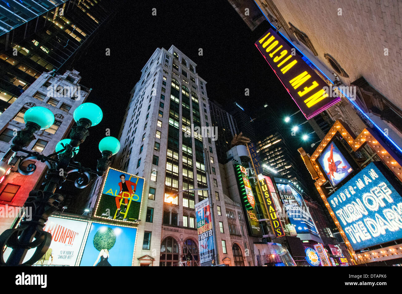 42nd Street by night, Midtown Manhattan New York City USA Stock Photo ...