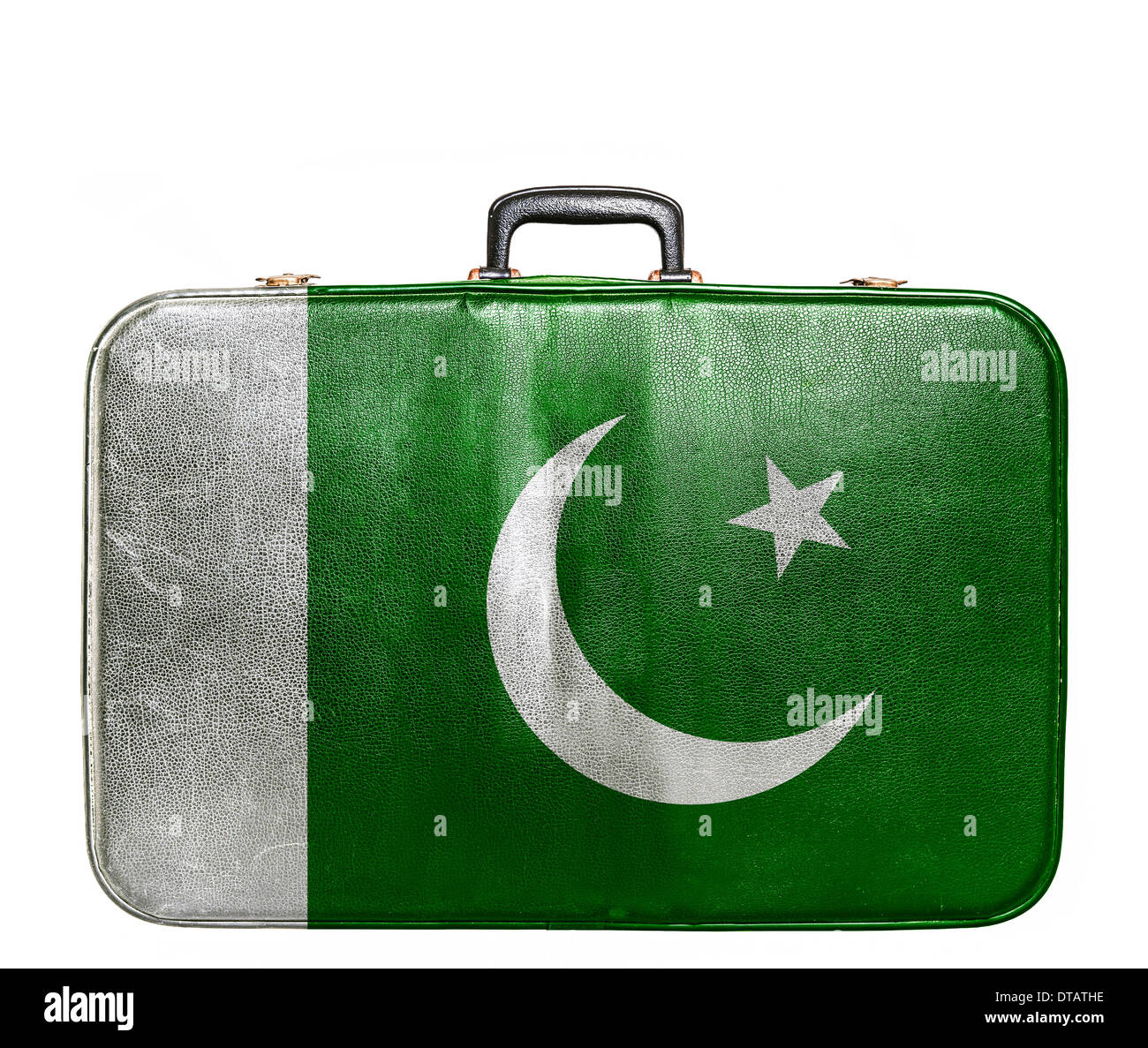 Vintage travel bag with flag of Pakistan Stock Photo - Alamy
