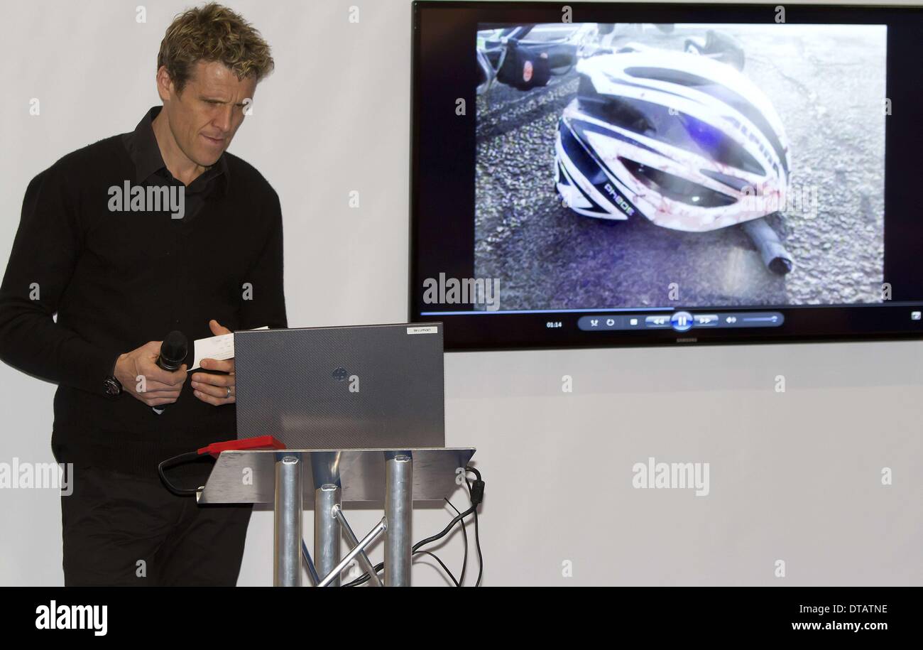 London, UK. 13th Feb, 2014. British Olympic rower James Cracknell talks ...