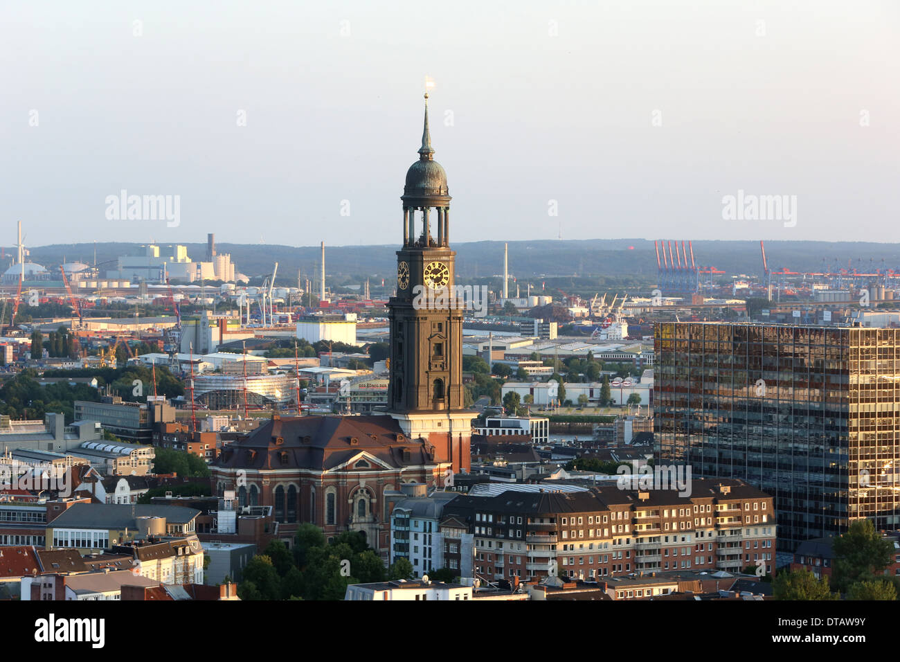 Hamburg, Germany, View of the tower of the St. Michaelis Church Stock ...
