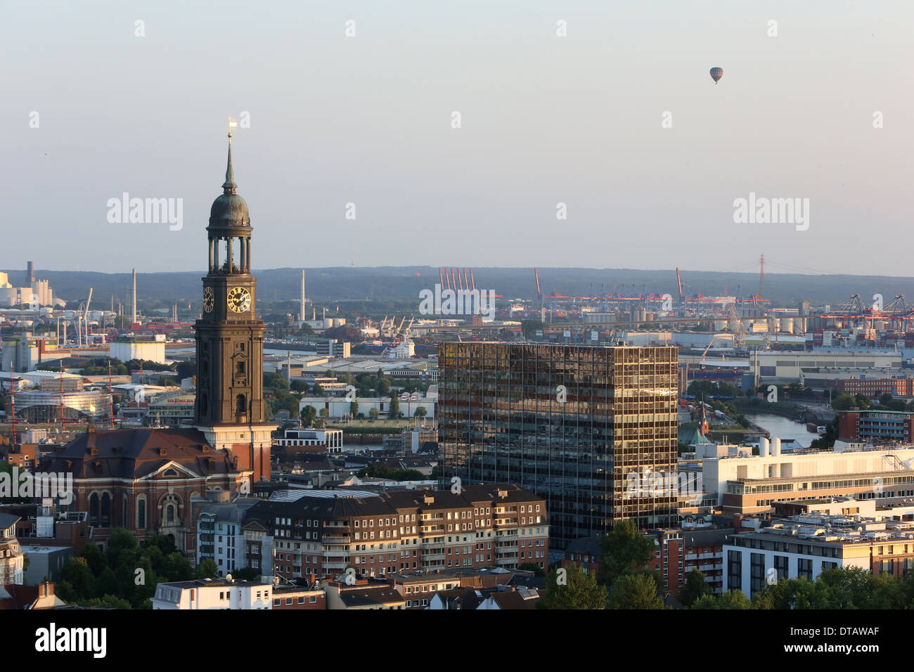 Hamburg, Germany, View of the tower of the St. Michaelis Church Stock ...