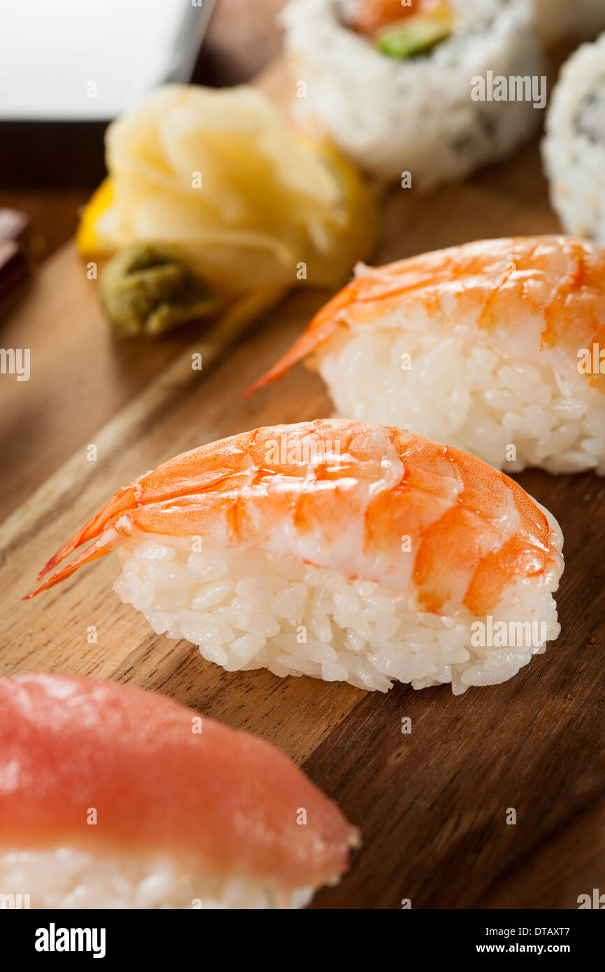 Healthy Japanese Nigiri Sushi with Rice and Fish Stock Photo - Alamy