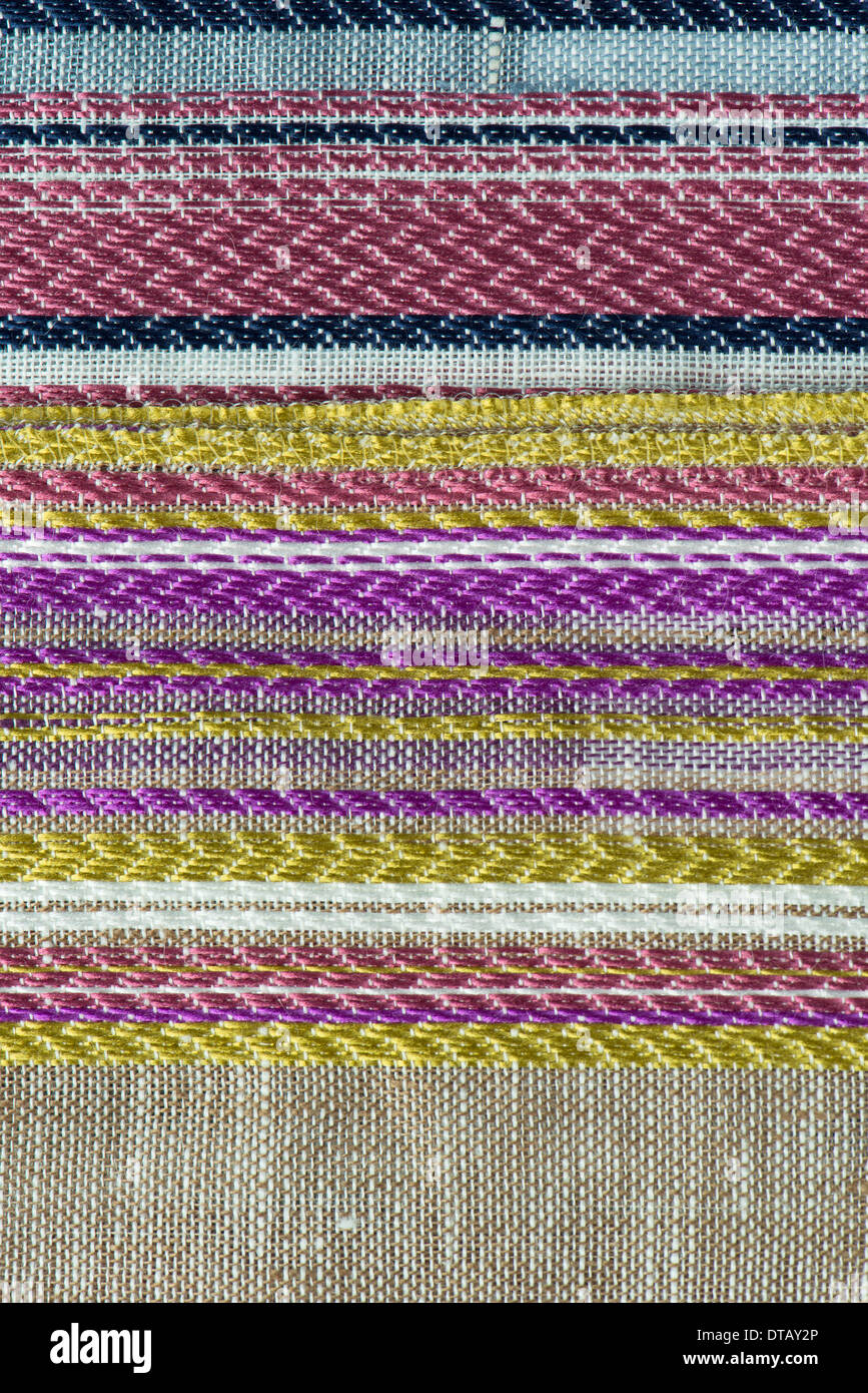Closeup detail of multi color fabric texture Stock Photo - Alamy