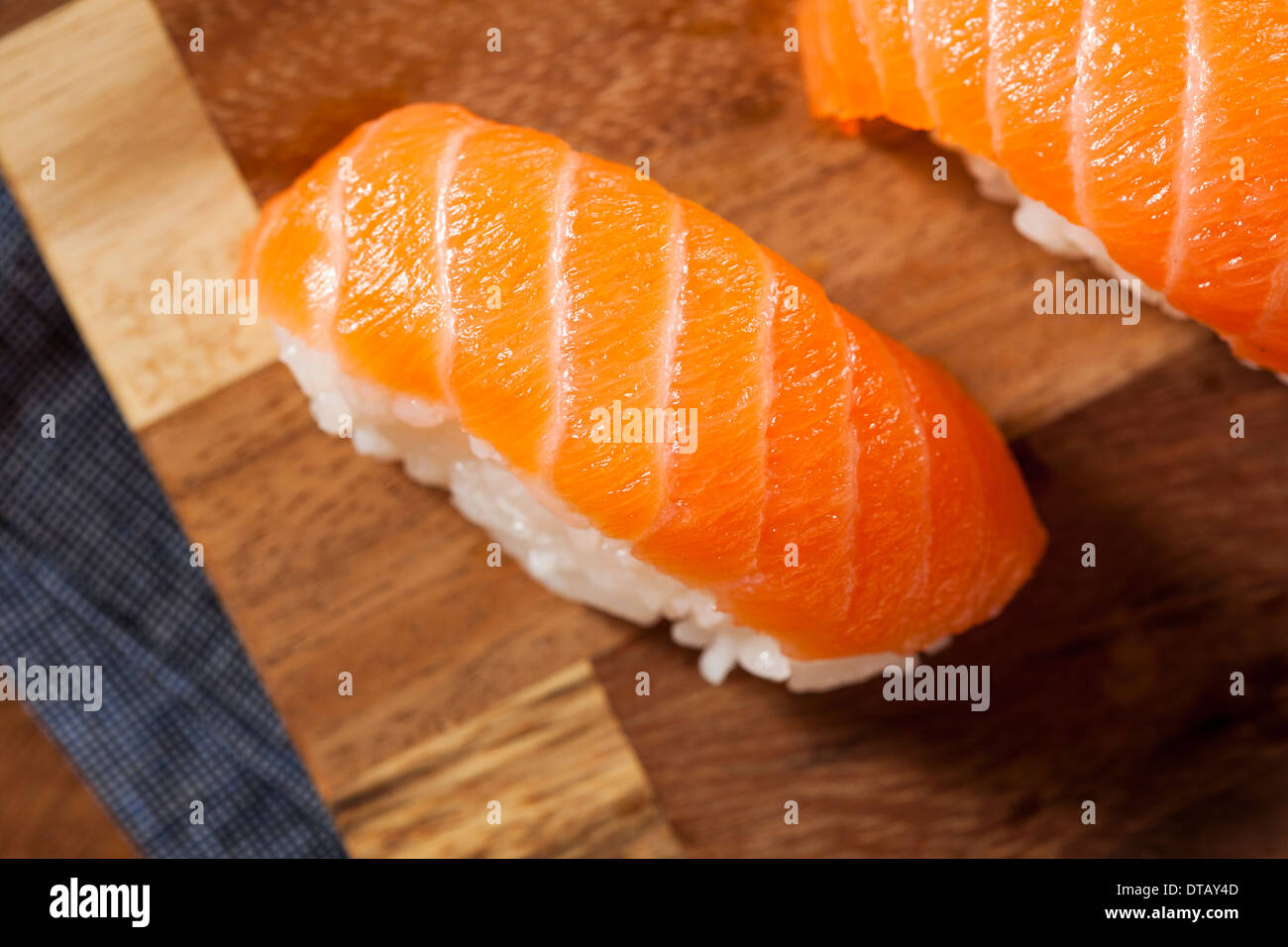 Healthy Japanese Nigiri Sushi with Rice and Fish Stock Photo - Alamy