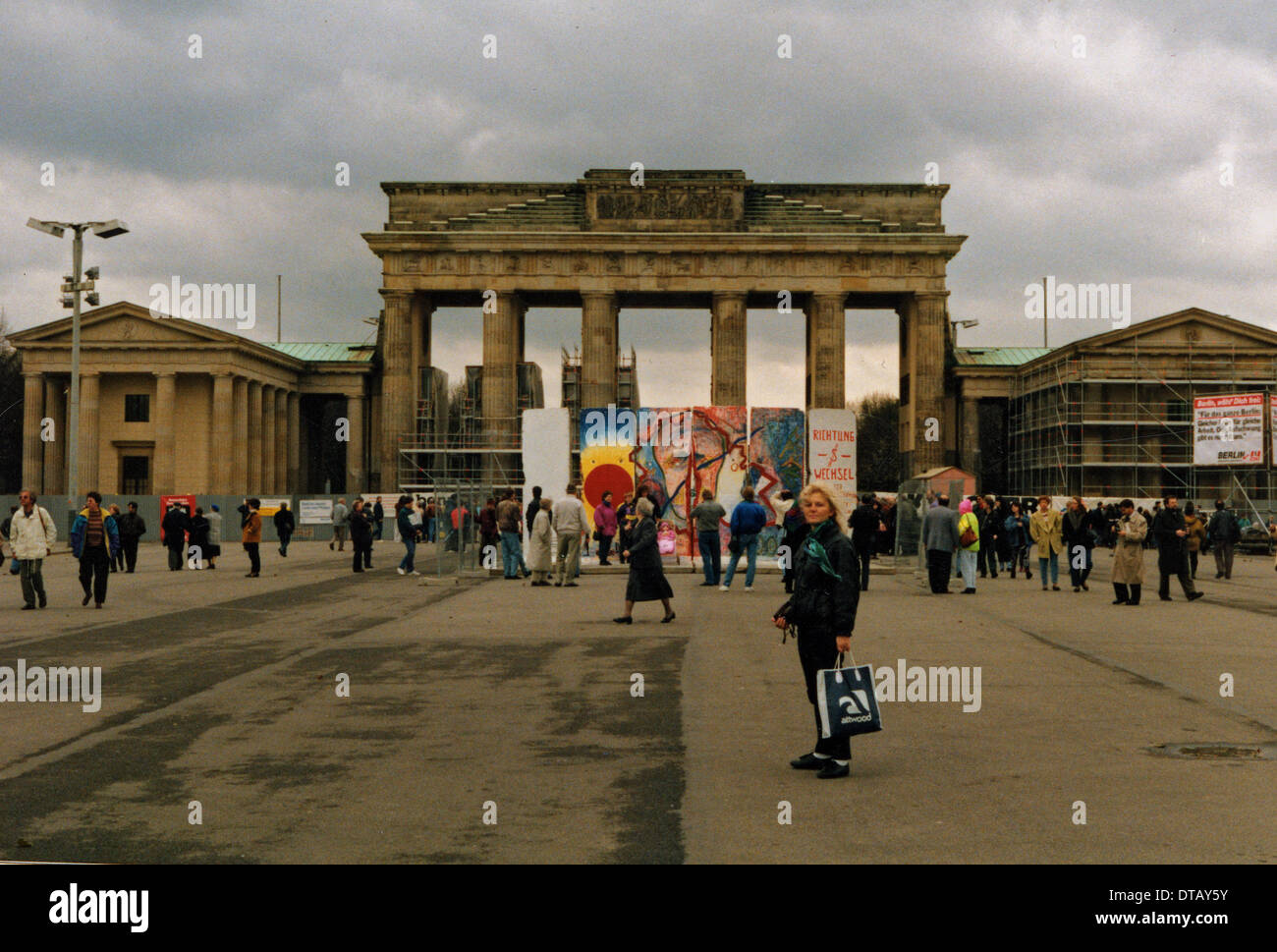 Berlin, Germany, people in front of the Brandenburg Gate Stock Photo ...