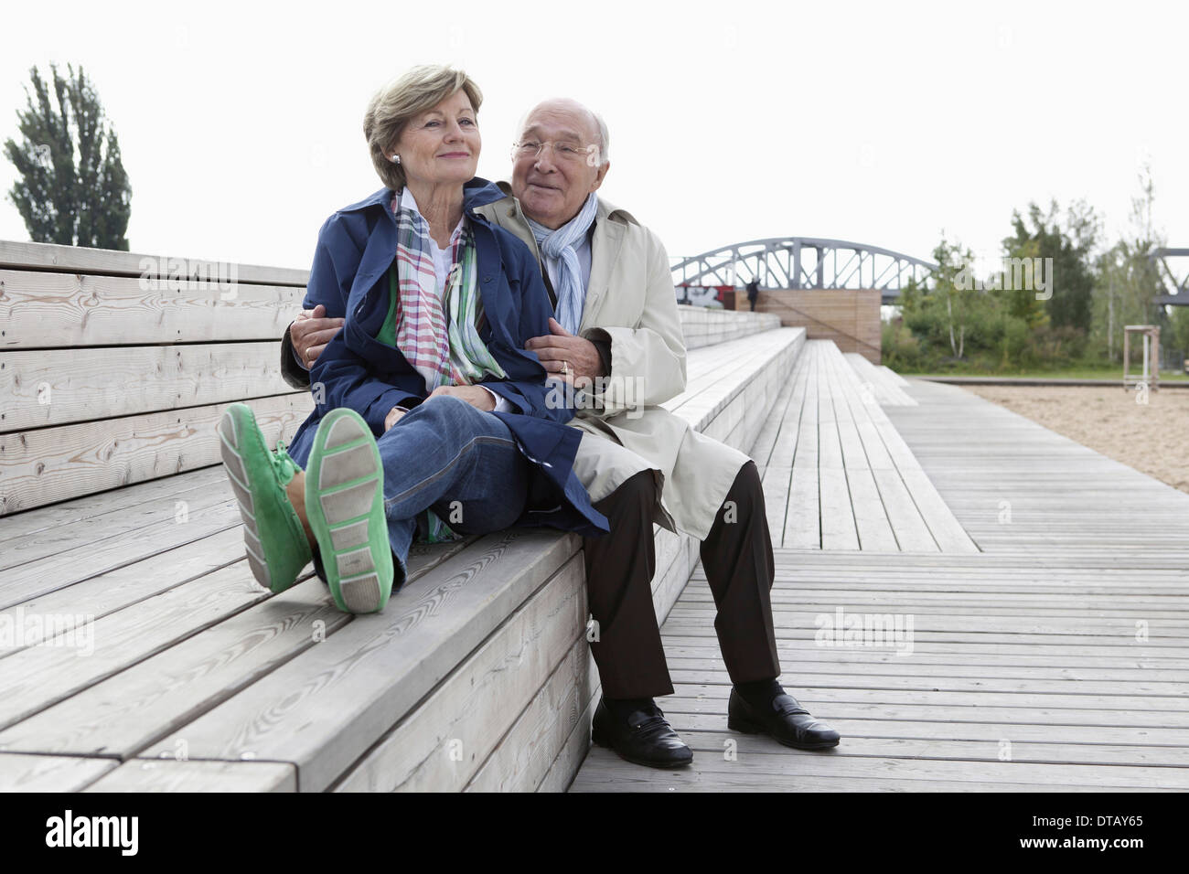 Mature men sitting side side steps hi-res stock photography and images ...