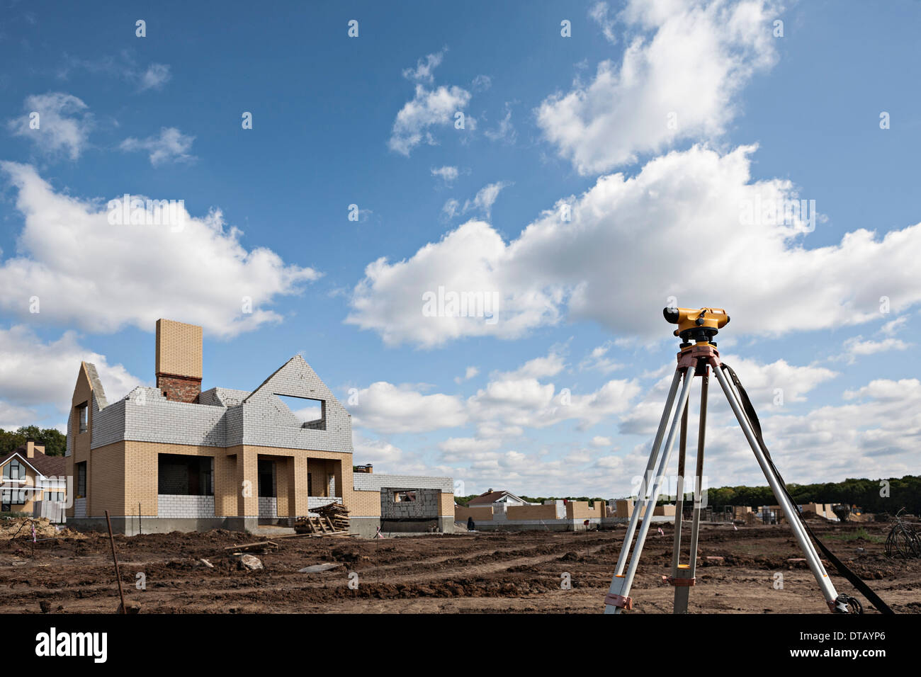 Theodolite on construction site Stock Photo - Alamy