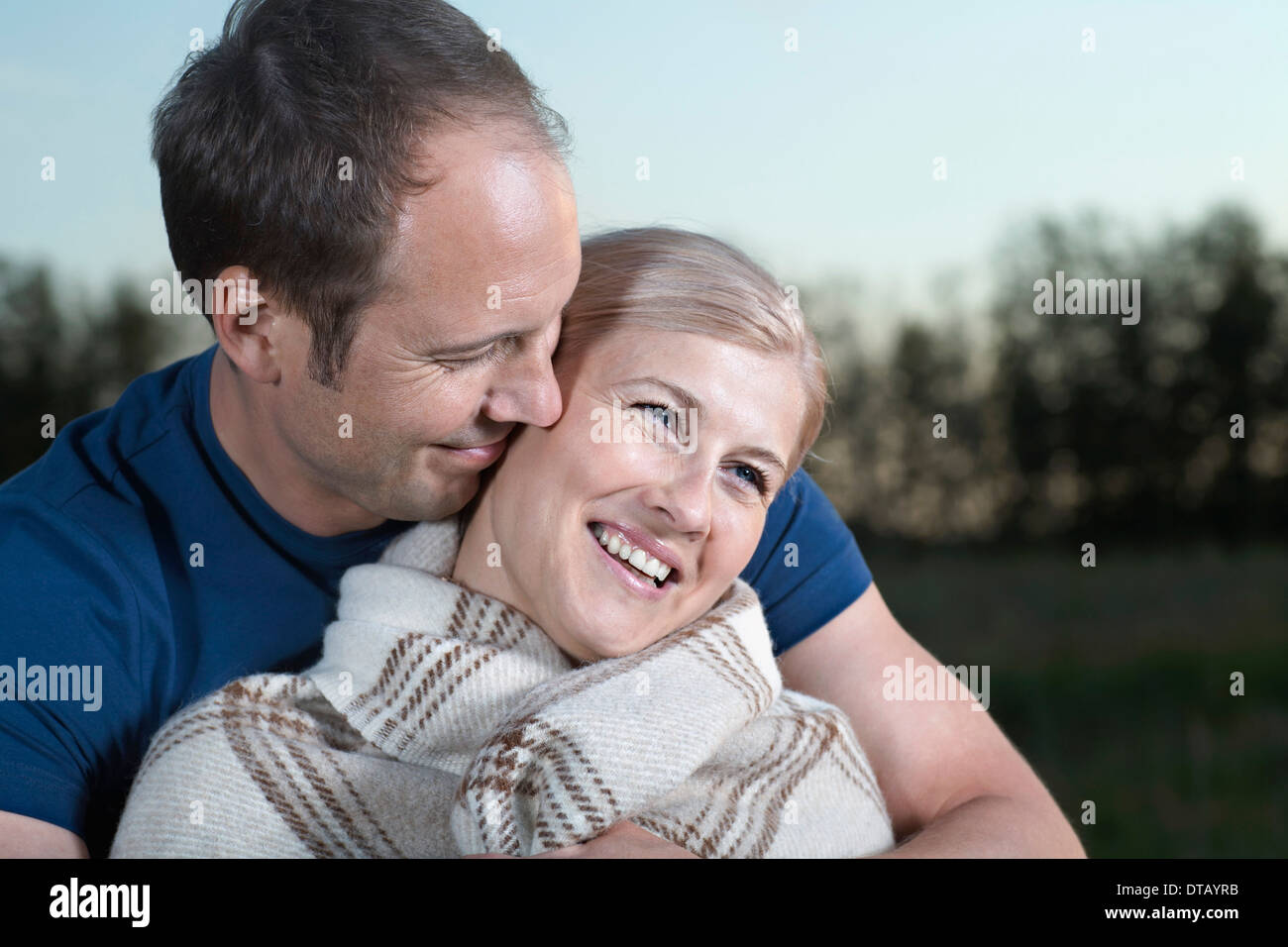 Mid adult couple smiling, close-up Stock Photo - Alamy
