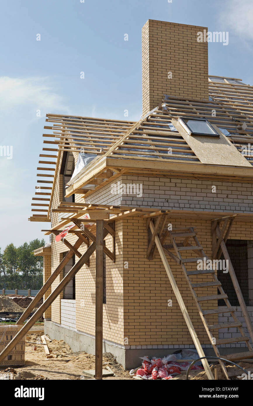 Construction of house Stock Photo - Alamy