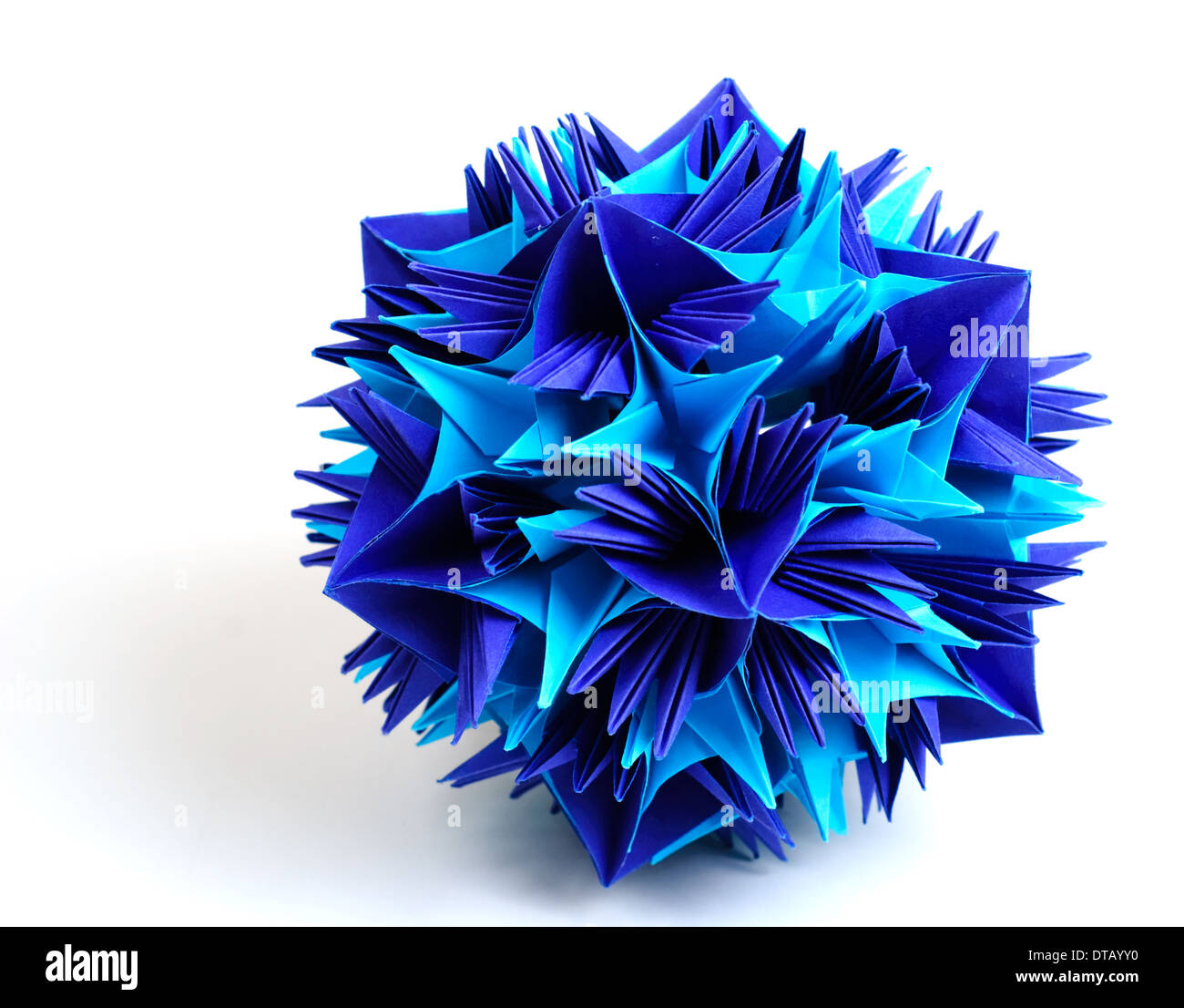 Colorfull origami unit snowflake isolated on white background Stock ...
