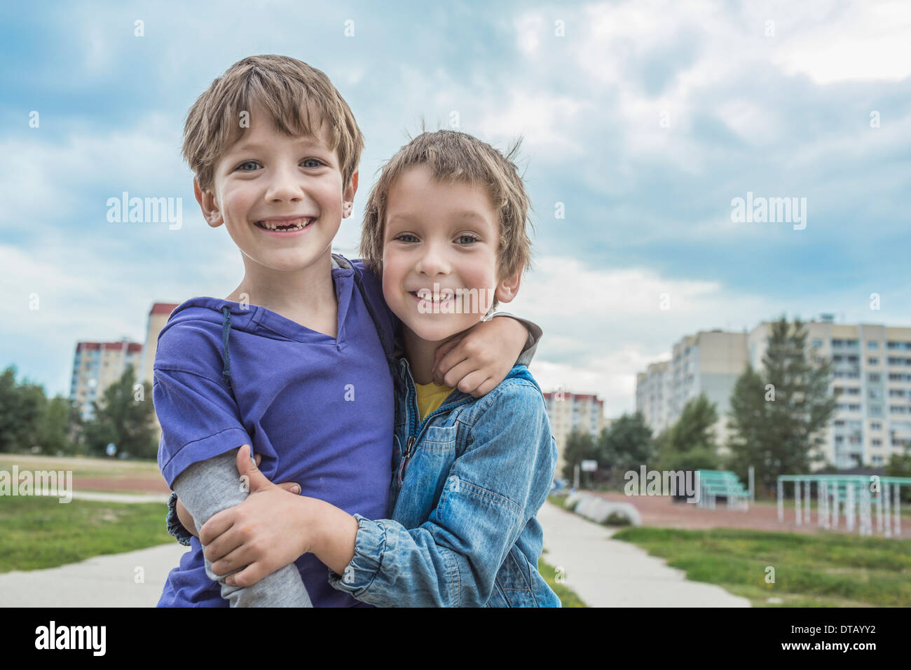 Portrait of boys smiling Stock Photo - Alamy