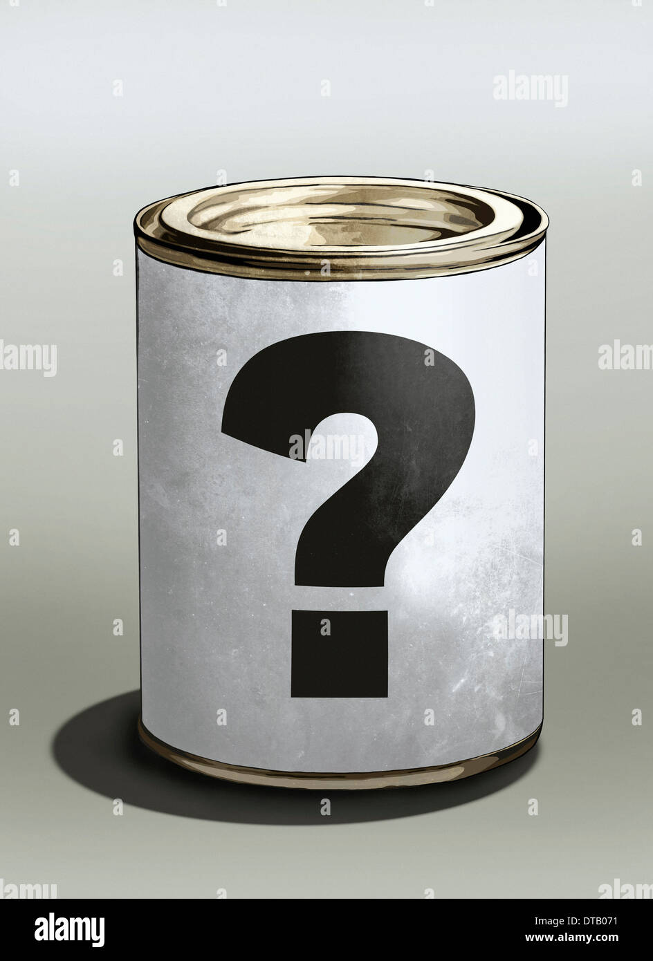 Question mark on tin can Stock Photo - Alamy