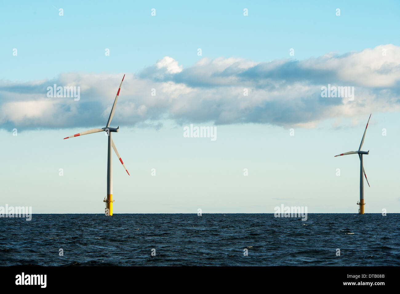 Germany, offshore wind farm EnBW Baltic 1 in the Baltic Sea Stock Photo ...