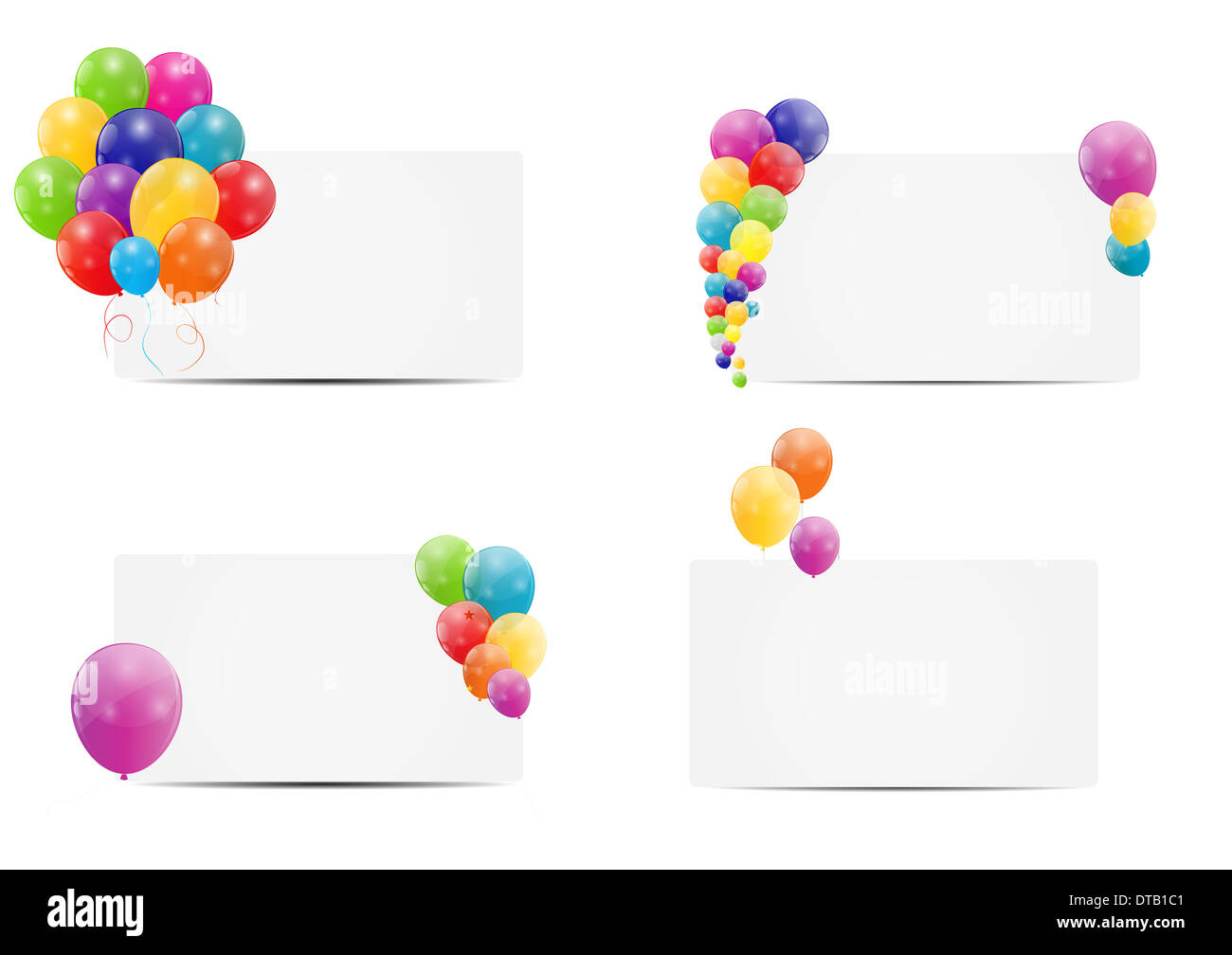 Color glossy balloons card background vector illustration Stock Photo ...