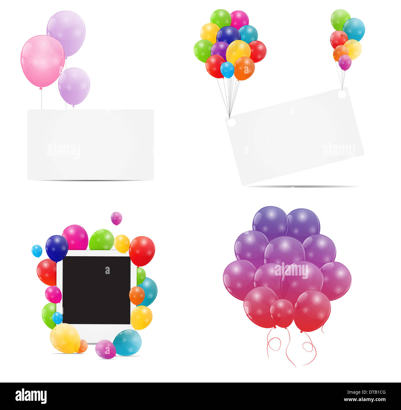 Color glossy balloons card background vector illustration Stock Photo ...