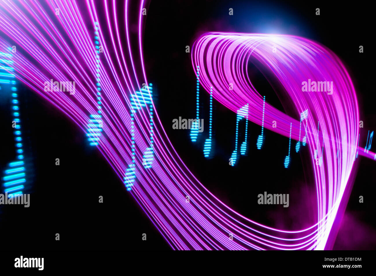 Musical notes with psychedelic lights Stock Photo - Alamy