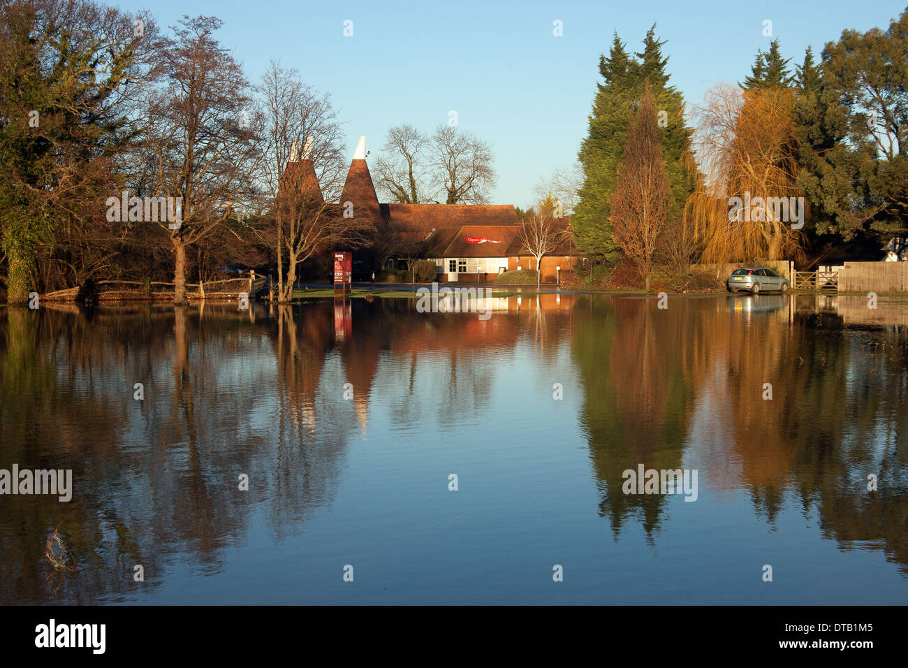 floodwater The Hop Farm Kent England UK Europe Stock Photo - Alamy