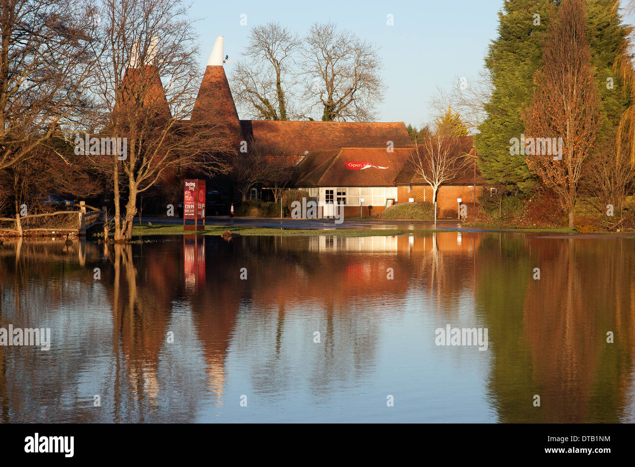 floodwater The Hop Farm Kent England UK Europe Stock Photo - Alamy