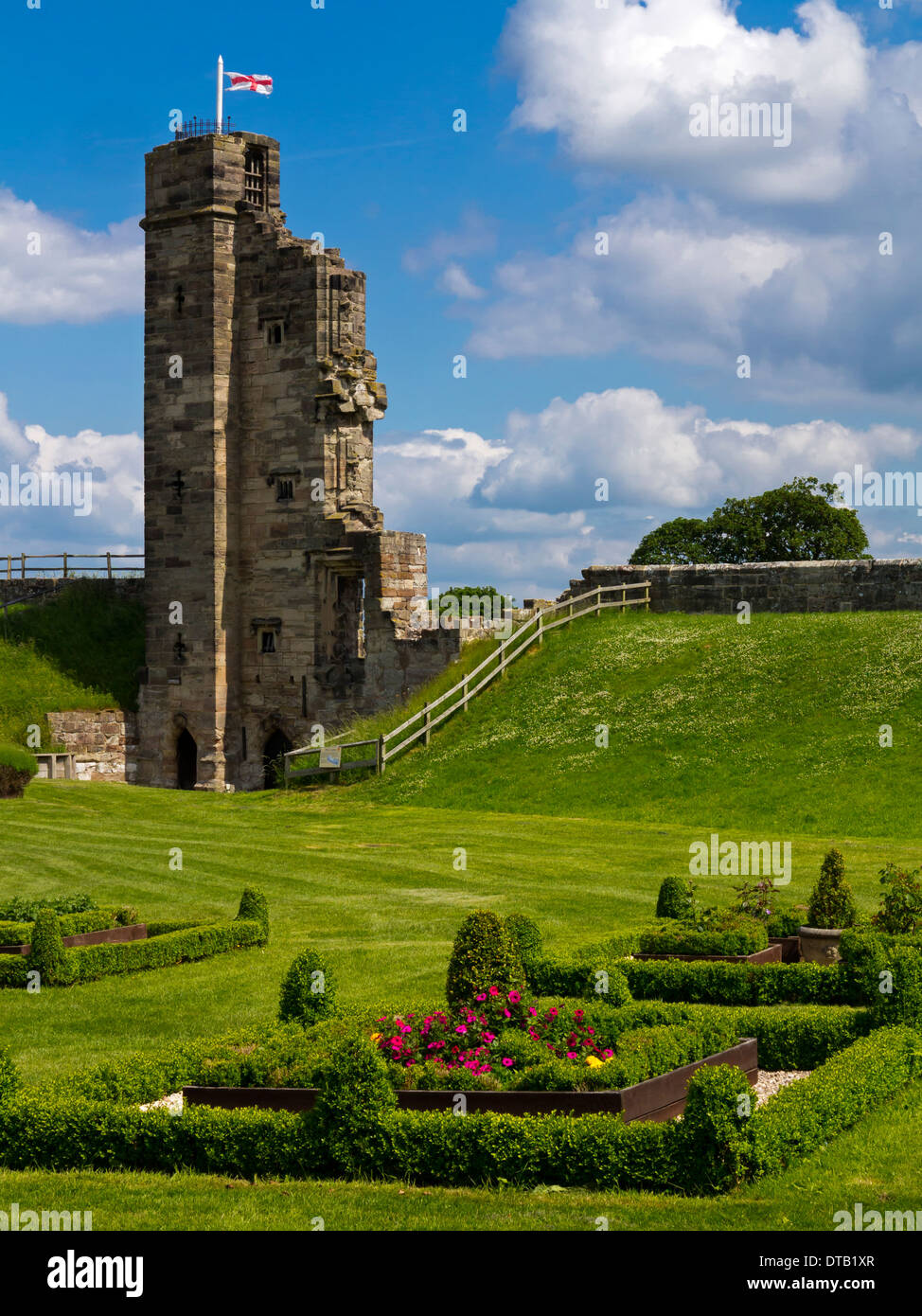 North Tower Tutbury Castle in Staffordshire England UK a part ruined ...