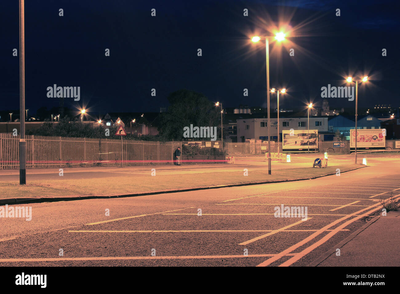 Light trail - Newburn Bridge Hartlepool Stock Photo - Alamy