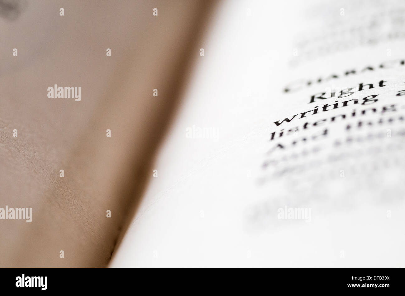 Closeup text saying words in hi-res stock photography and images - Alamy