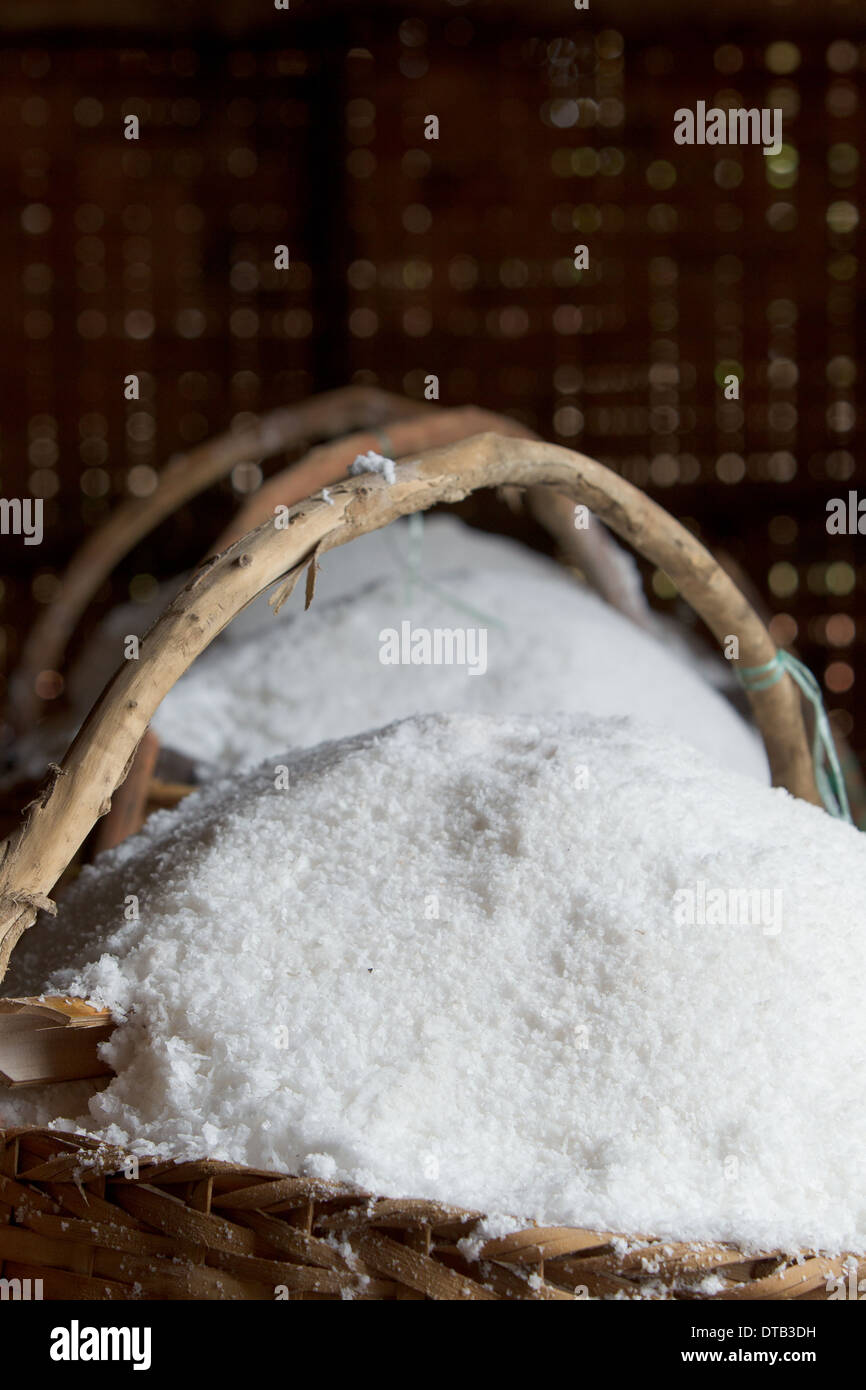 Baskets of salt where it is made in Laos Stock Photo - Alamy