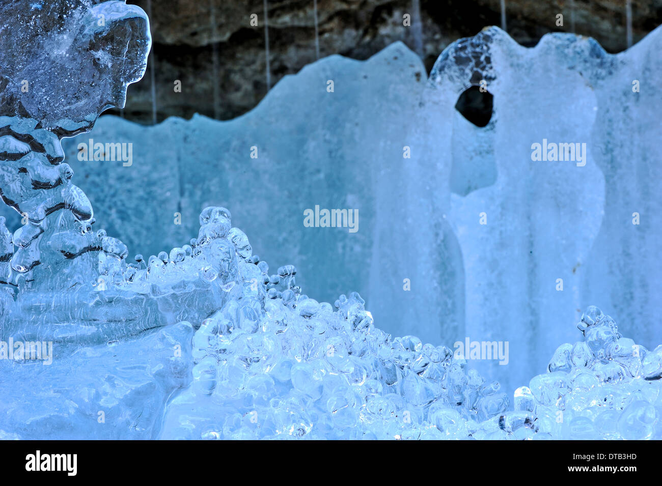 Ice that resembles a human face in the Maligne canyon of Jasper ...