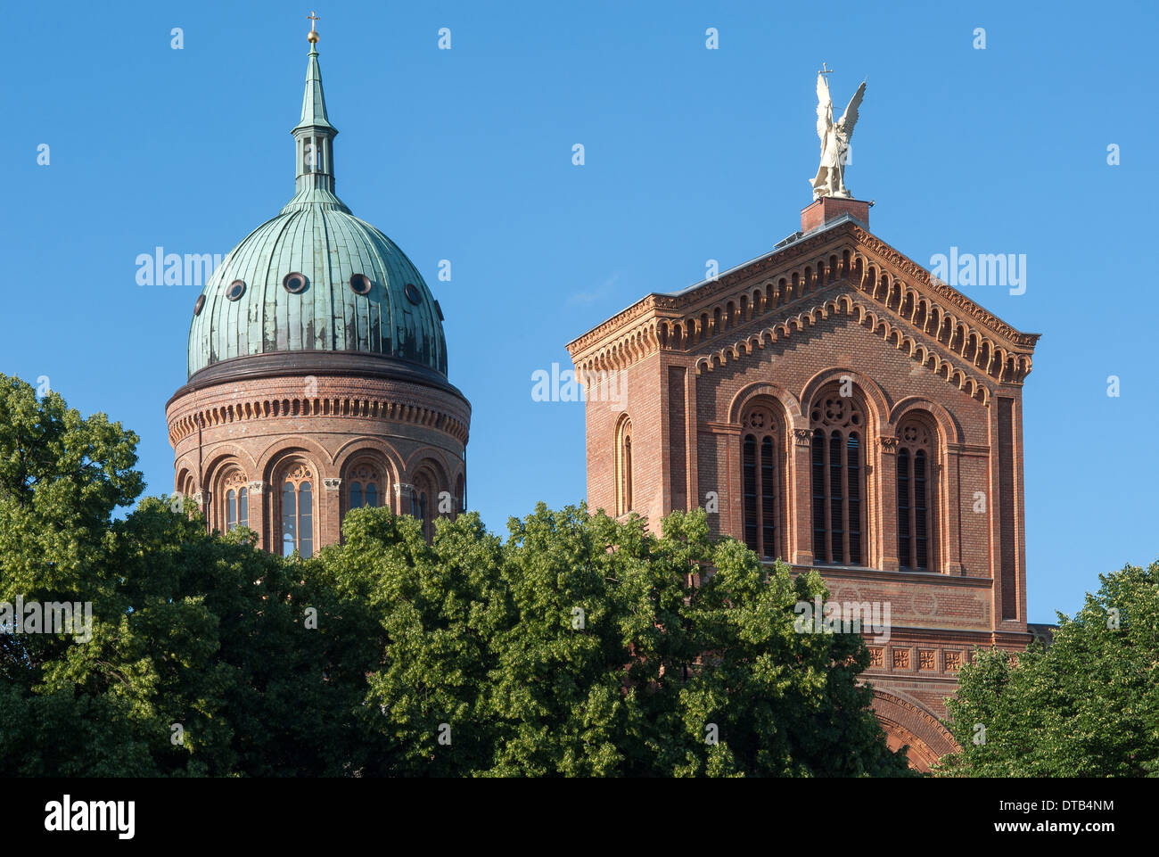 Berlin, Germany, tower and south porch of the Catholic Church of St ...