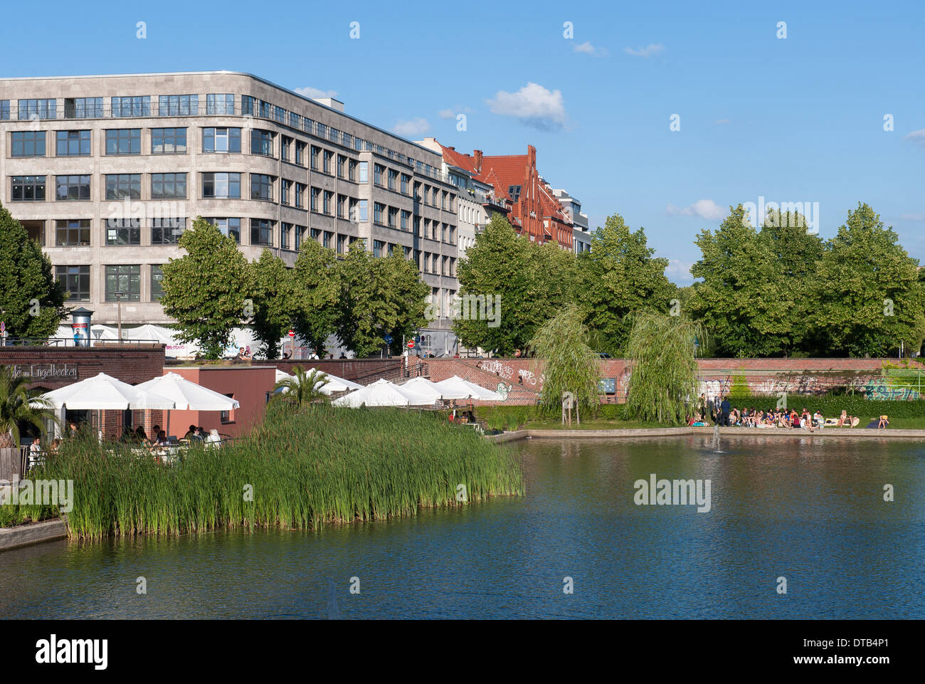 Berlin, Germany, the Engelbecken with the house of the German Transport ...