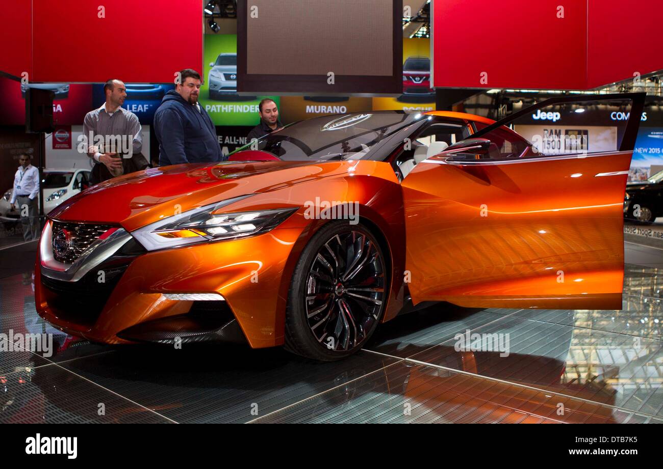 Toronto, Canada. 13th Feb, 2014. A Nissan sports sedan concept car is ...