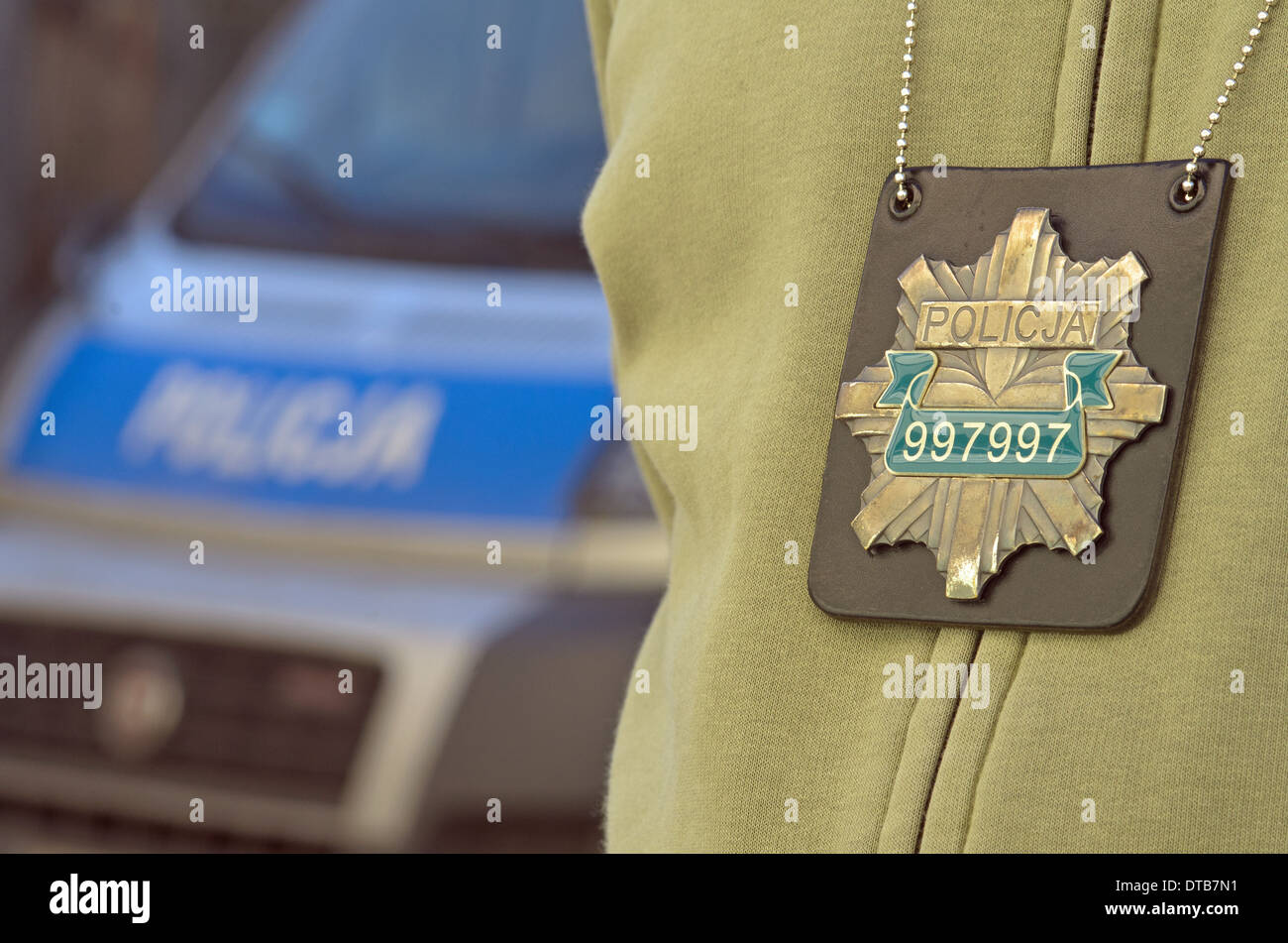 Photo of polish police sign Stock Photo - Alamy