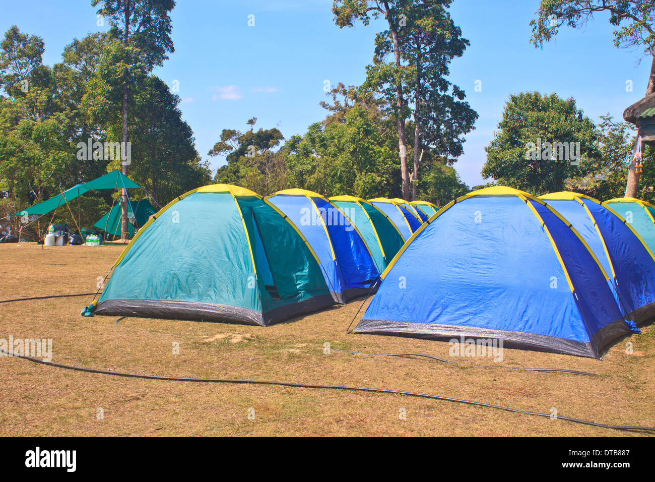 Colorful tent on the camping ground of national park Stock Photo - Alamy