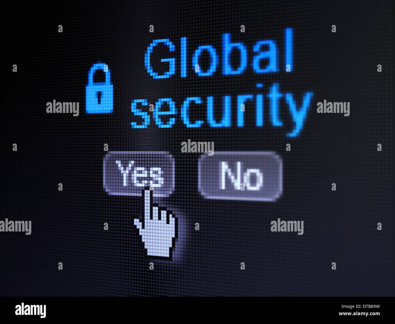 Privacy concept: Closed Padlock icon and Global Security on digital ...