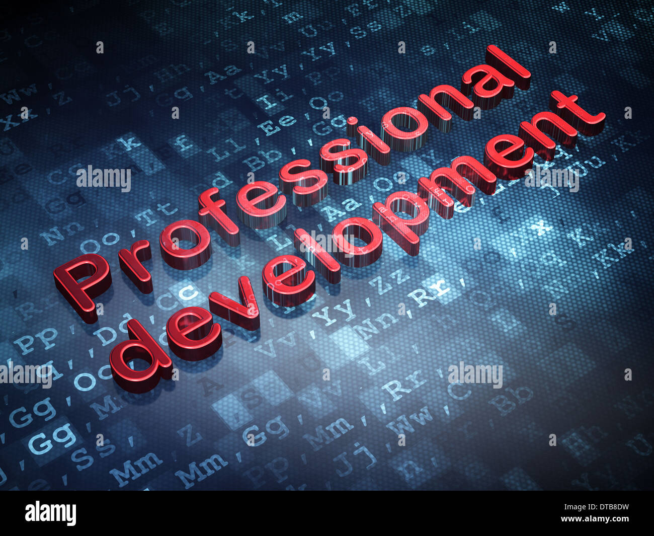 Education concept: Red Professional Development on digital background ...