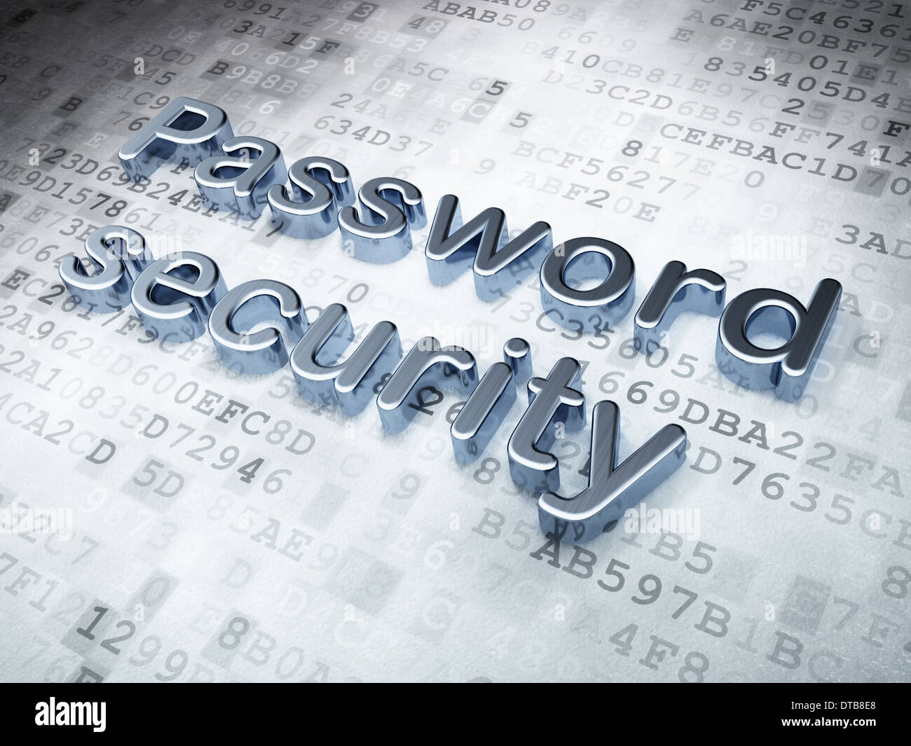 Protection concept: Silver Password Security on digital background ...