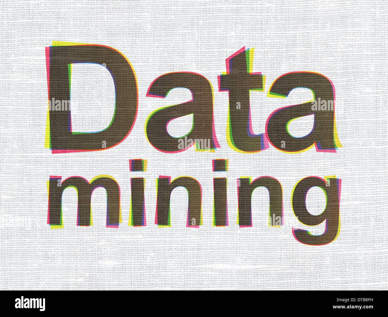 Information concept: Data Mining on fabric texture background Stock ...