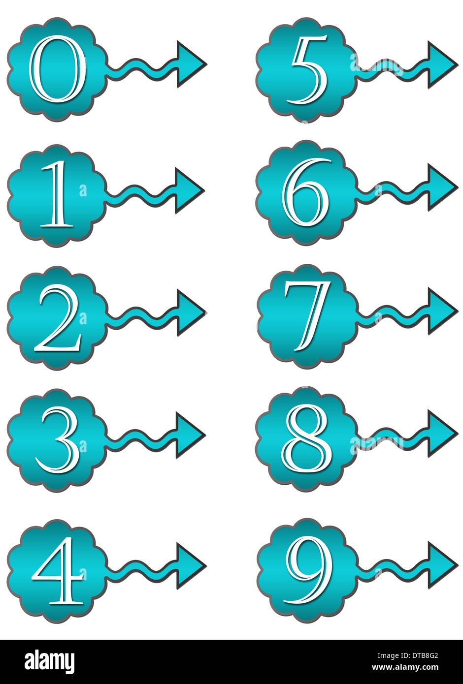 Numbers with Arrow Stock Photo - Alamy
