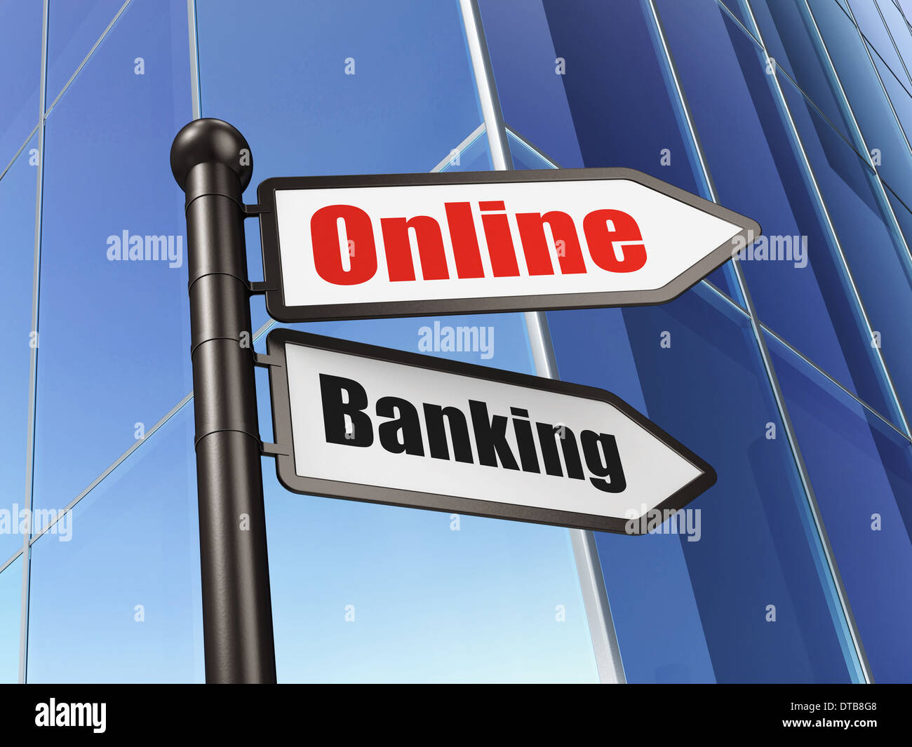 Business concept: sign Online Banking on Building background Stock ...