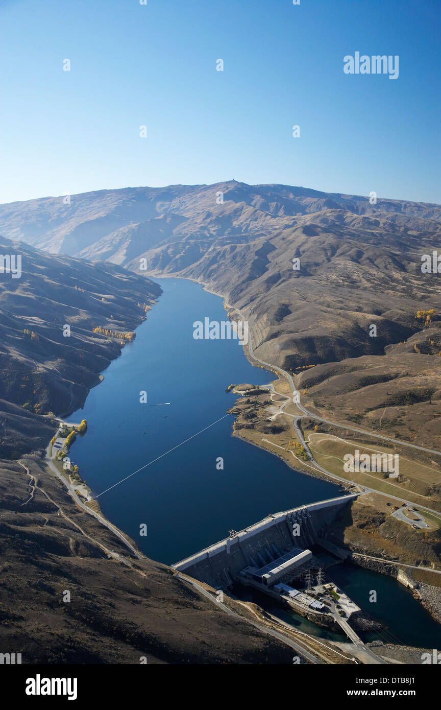 Clyde Dam and Lake Dunstan, Central Otago, South Island, New Zealand ...
