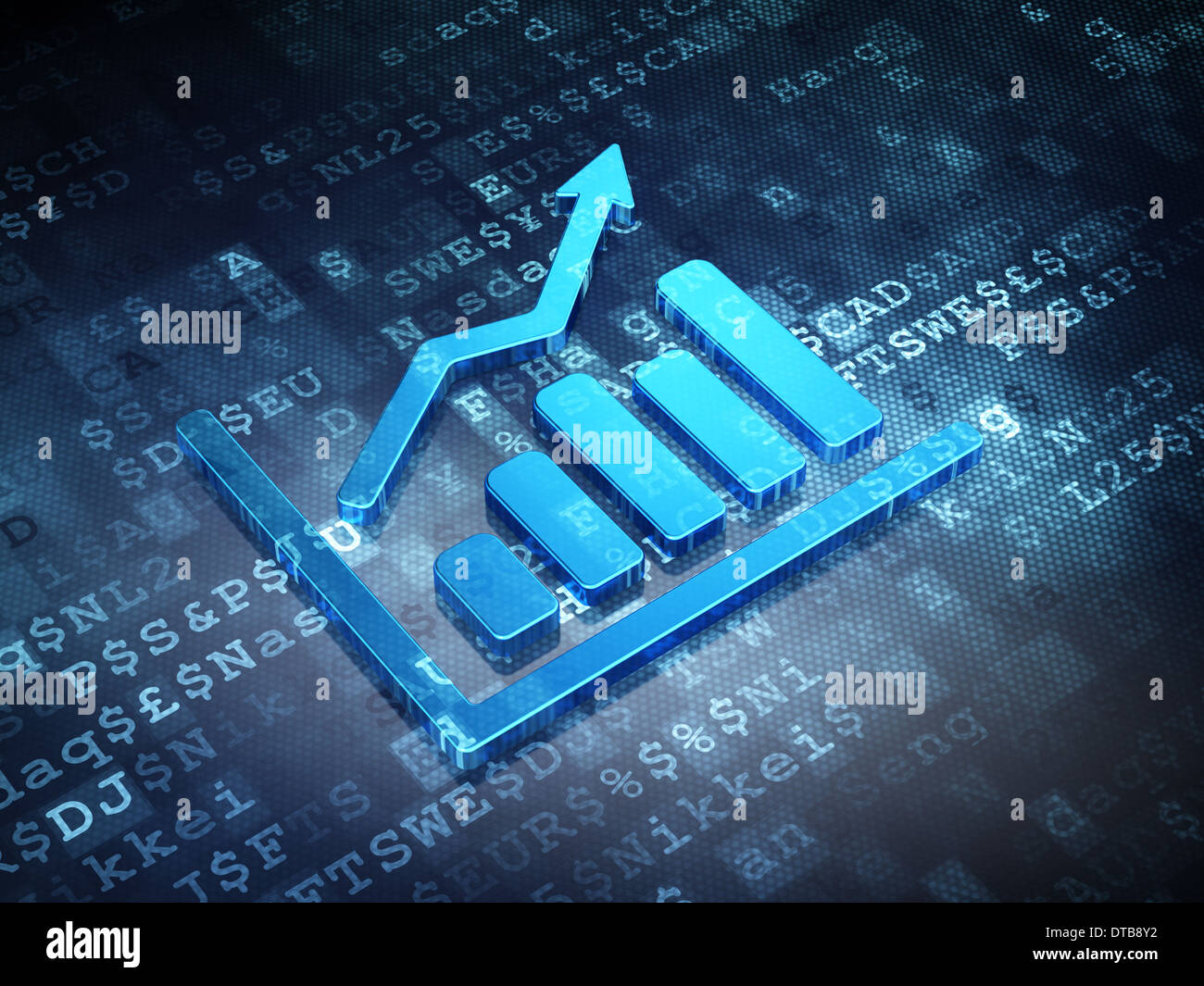 Business concept: Blue Growth Graph on digital background Stock Photo ...