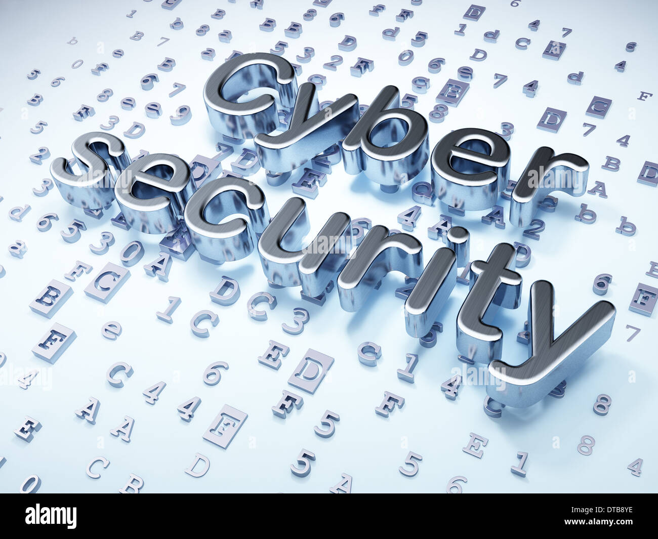 Security concept: Silver Cyber Security on digital background Stock ...