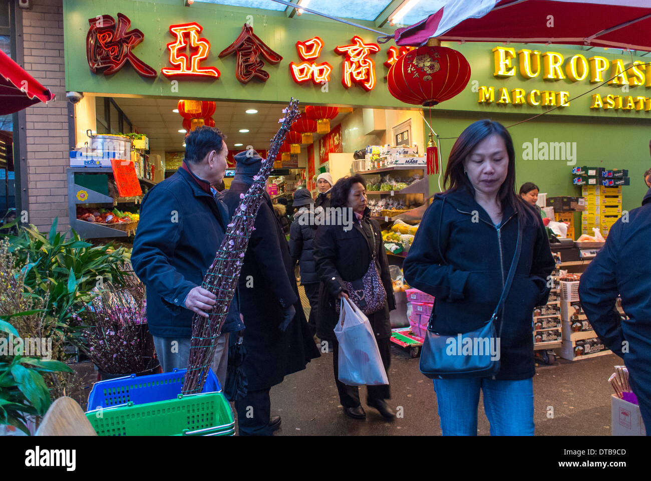 Paris, France. Chinese people, Women Outside Shopping Asian Ethnic Food ...