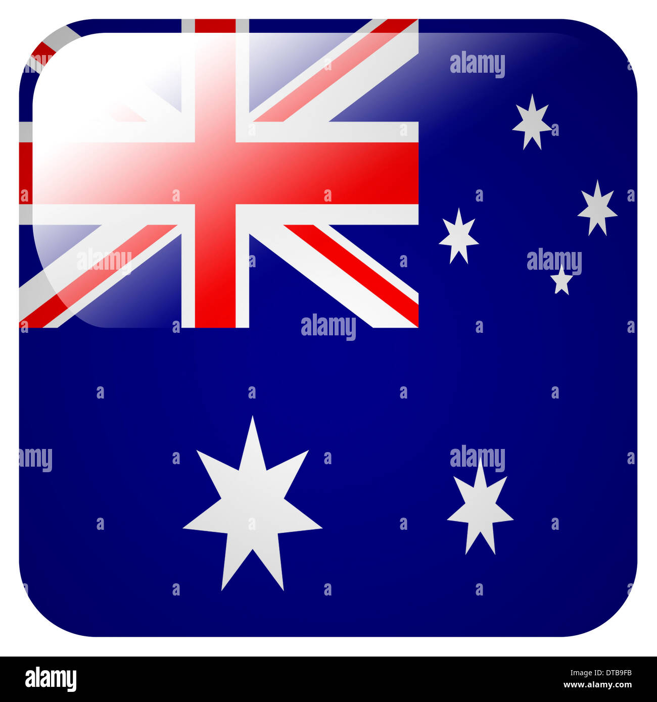 Glossy icon with flag of Australia Stock Photo - Alamy