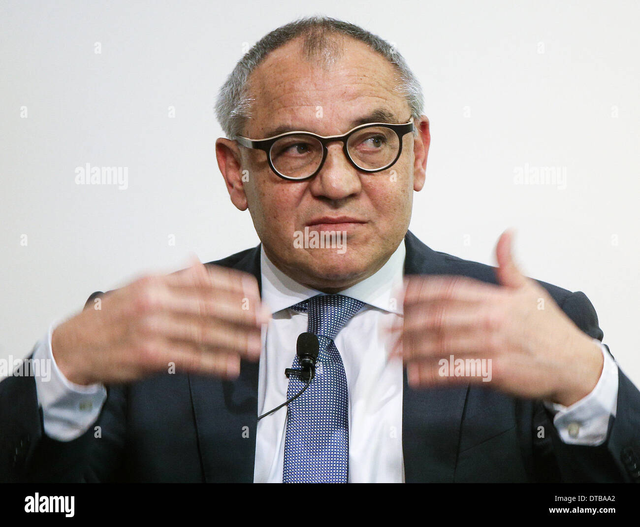 Soccer coach and sports manager Felix Magath talks during a podium ...