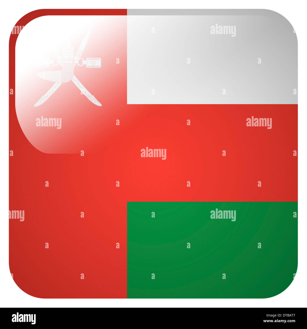 Flag oman round glossy icon hi-res stock photography and images - Alamy
