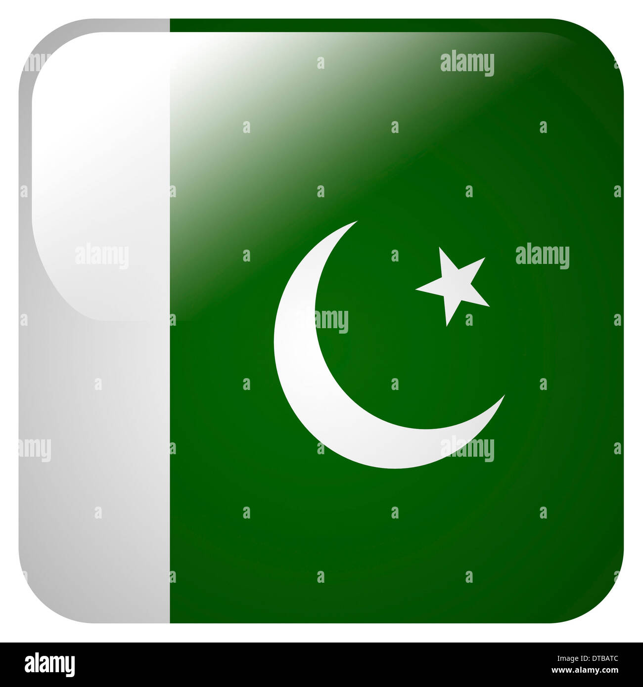 Glossy icon with flag of Pakistan Stock Photo - Alamy